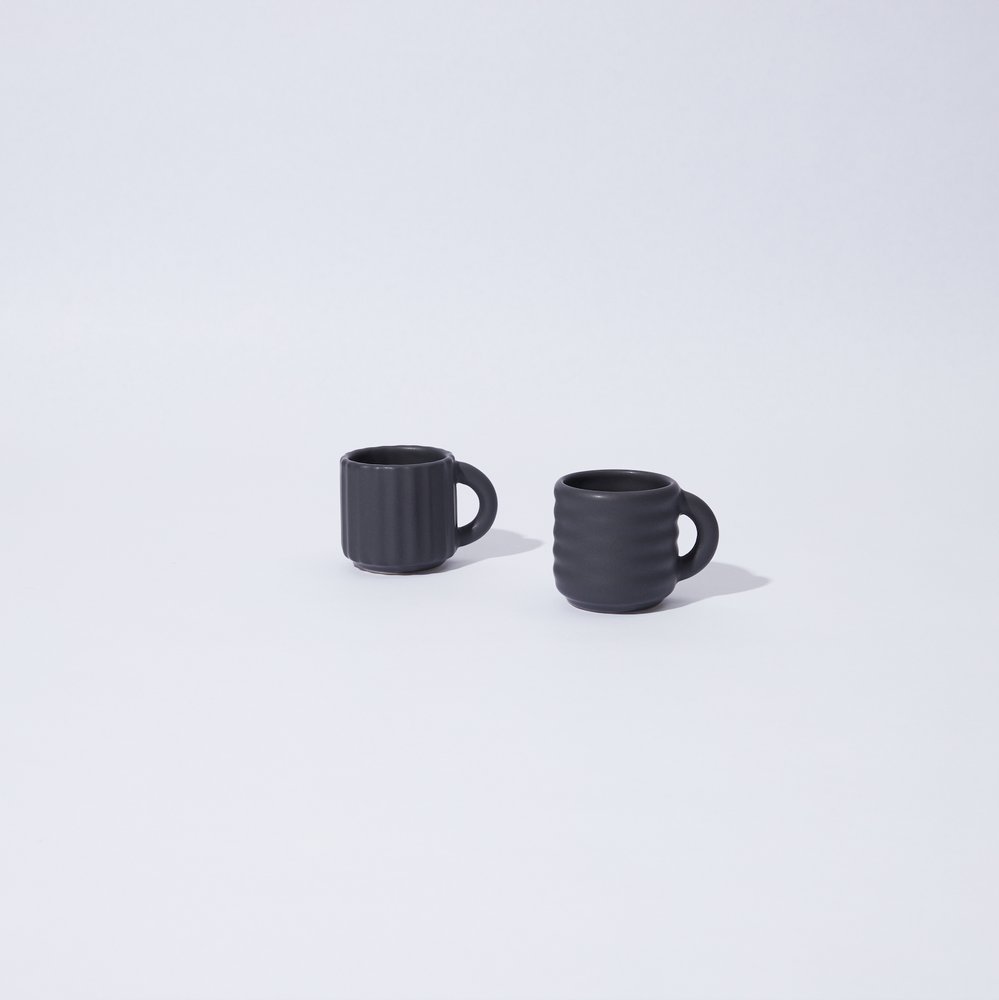 Ripple Espresso in Schwarz von Form&seek, 2er Set bei Pamono kaufen