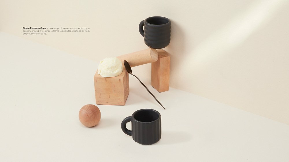 Ripple Espresso in Schwarz von Form&seek, 2er Set bei Pamono kaufen