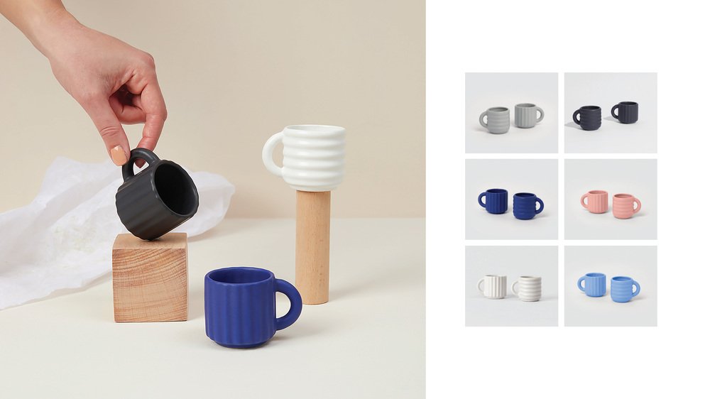 Ripple Espresso in Schwarz von Form&seek, 2er Set bei Pamono kaufen