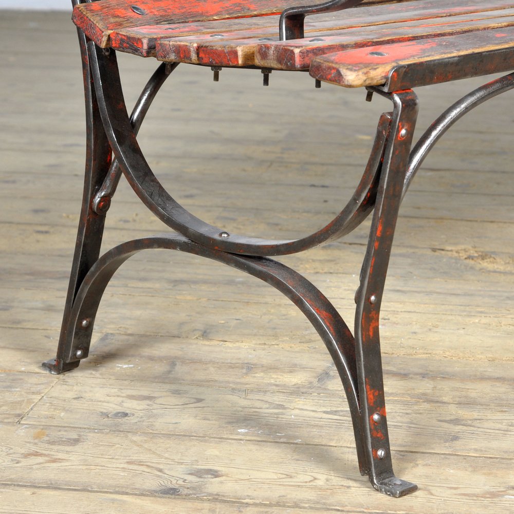 Riveted Iron Park Bench, 1920s for sale at Pamono