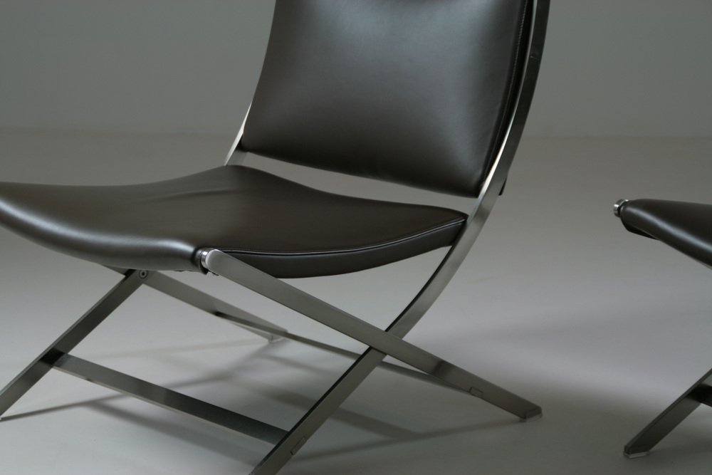 Set of Leather Model Peter Lounge Chairs attributed to Antonio Citterio for Flexform for sale at ...