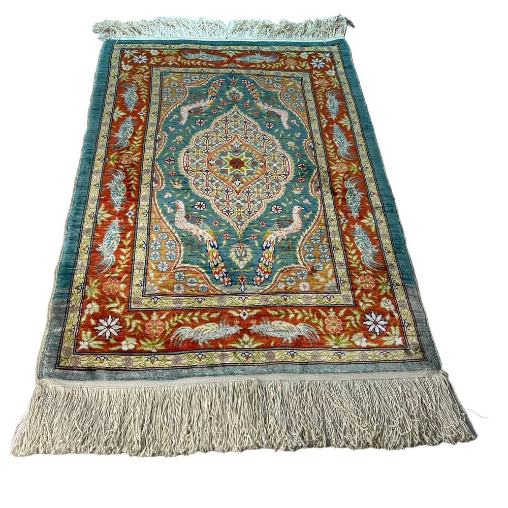 Vintage Turkish Hereke Silk Country Home Rug, 1960s for sale at Pamono