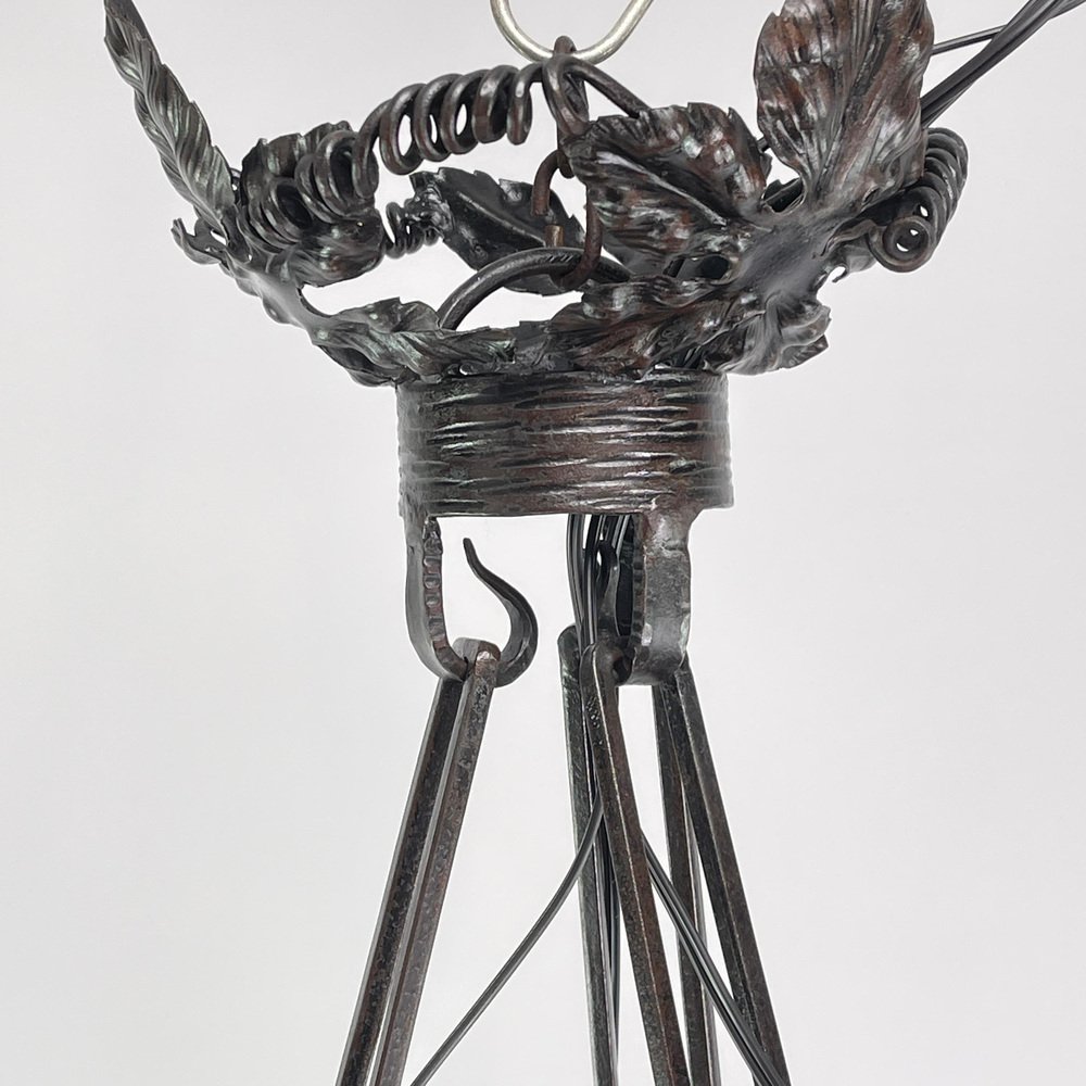 Art Deco Wrought Iron Ceiling Lamp, 1930s for sale at Pamono