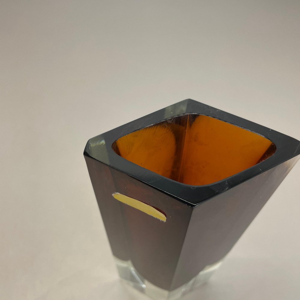 Large Ochre Murano Glass Sommerso Vase by Flavio Poli, 1970s for sale ...
