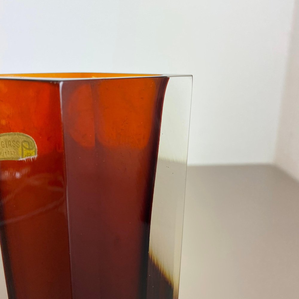 Large Ochre Murano Glass Sommerso Vase by Flavio Poli, 1970s for sale ...