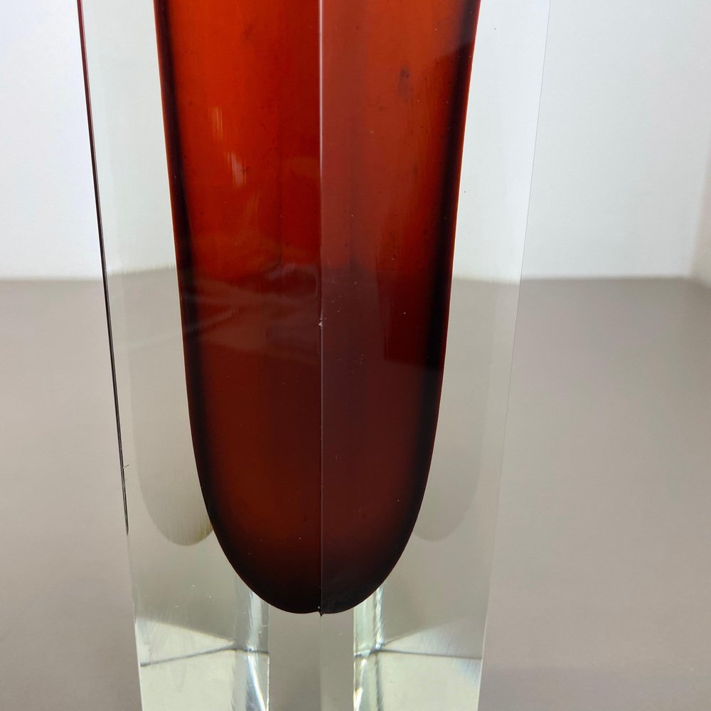 Large Ochre Murano Glass Sommerso Vase by Flavio Poli, 1970s for sale ...