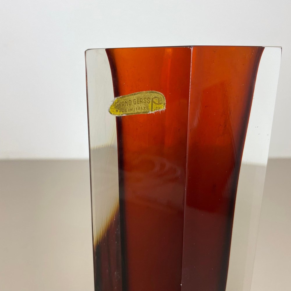 Large Ochre Murano Glass Sommerso Vase by Flavio Poli, 1970s for sale ...