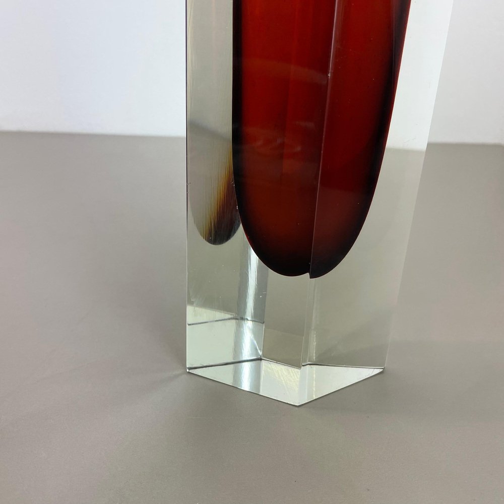 Large Ochre Murano Glass Sommerso Vase by Flavio Poli, 1970s for sale ...