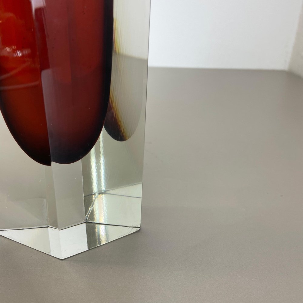 Large Ochre Murano Glass Sommerso Vase by Flavio Poli, 1970s for sale ...