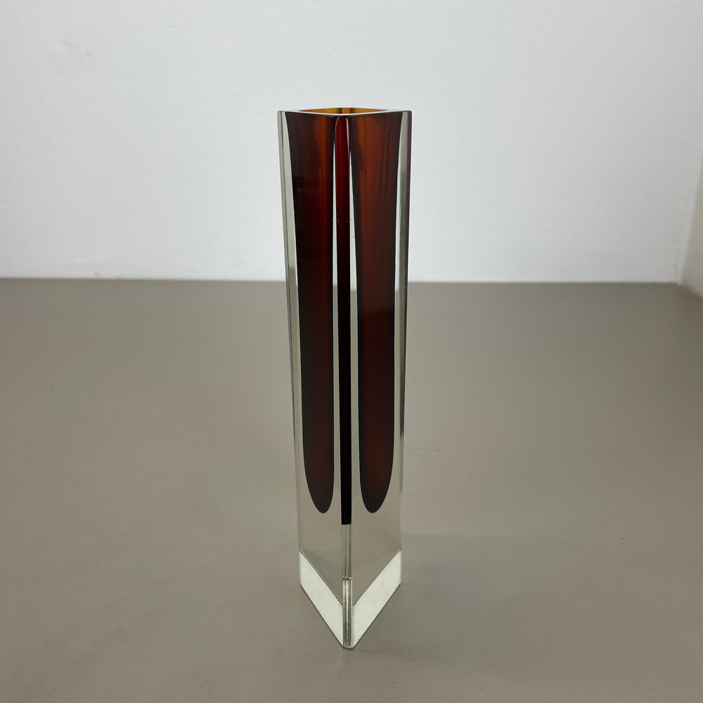 Large Ochre Murano Glass Sommerso Vase by Flavio Poli, 1970s for sale ...