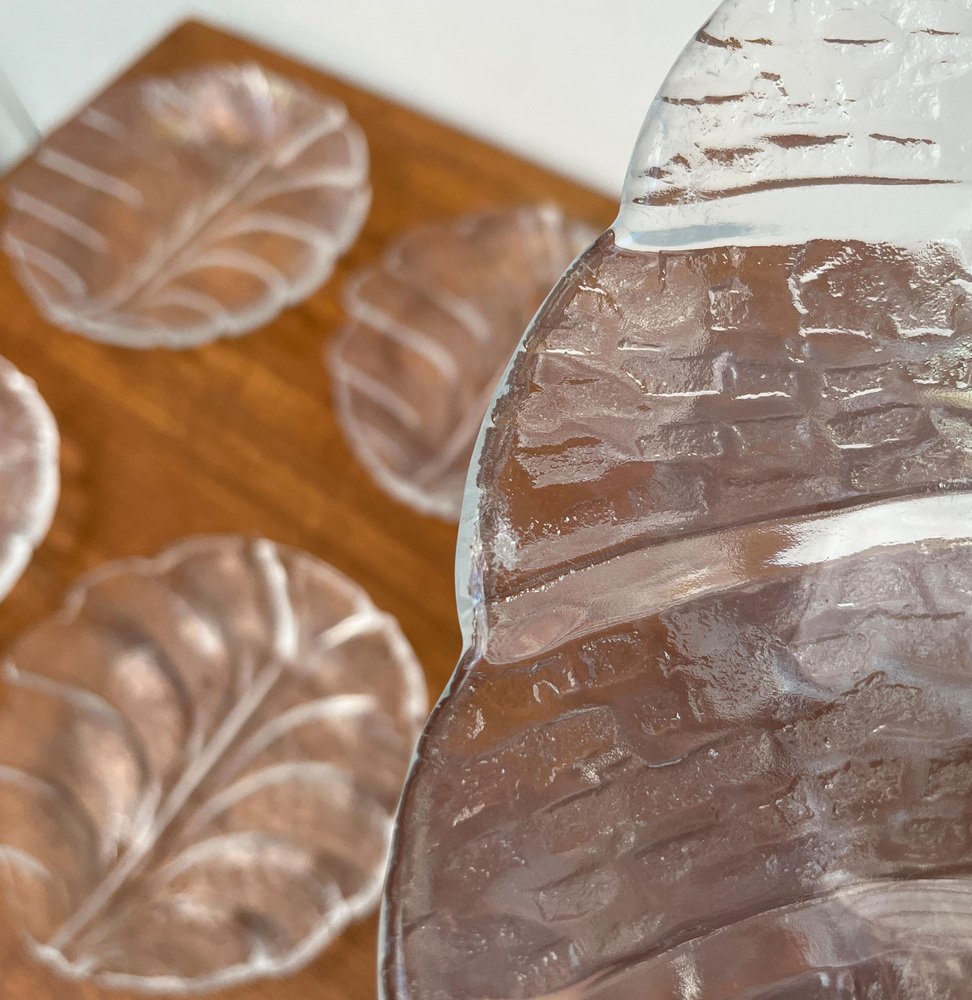 Vintage Swedish Eden Glass Plates by Lars Hellsten for Orrefors, 1970s ...