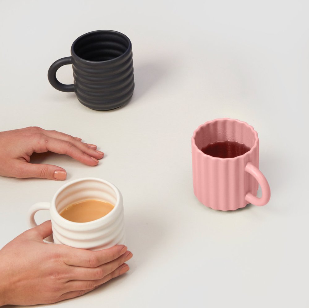 Ripple Tassen in Rosa von Form&Seek, 2er Set bei Pamono kaufen