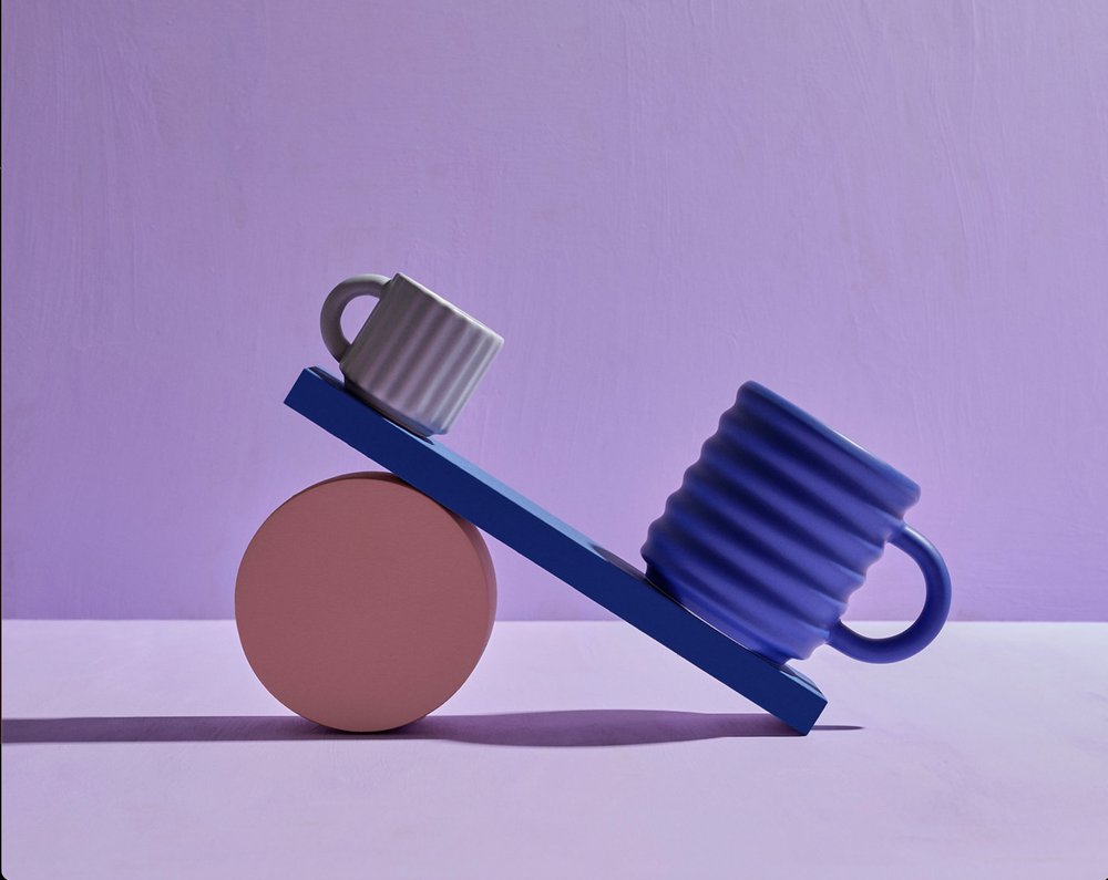 Graue Ripple Espressotassen von Form&Seek, 2er Set bei Pamono kaufen