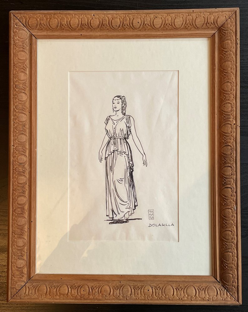 Milo Manara, Figure, Original Ink Drawing for sale at Pamono