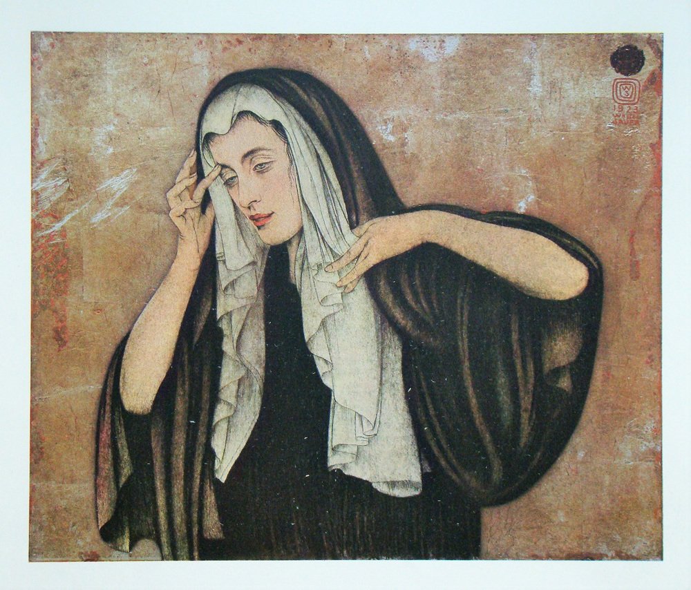 After Walter Sauer, Pleureuse, 1930, Chromotype Etching for sale at Pamono