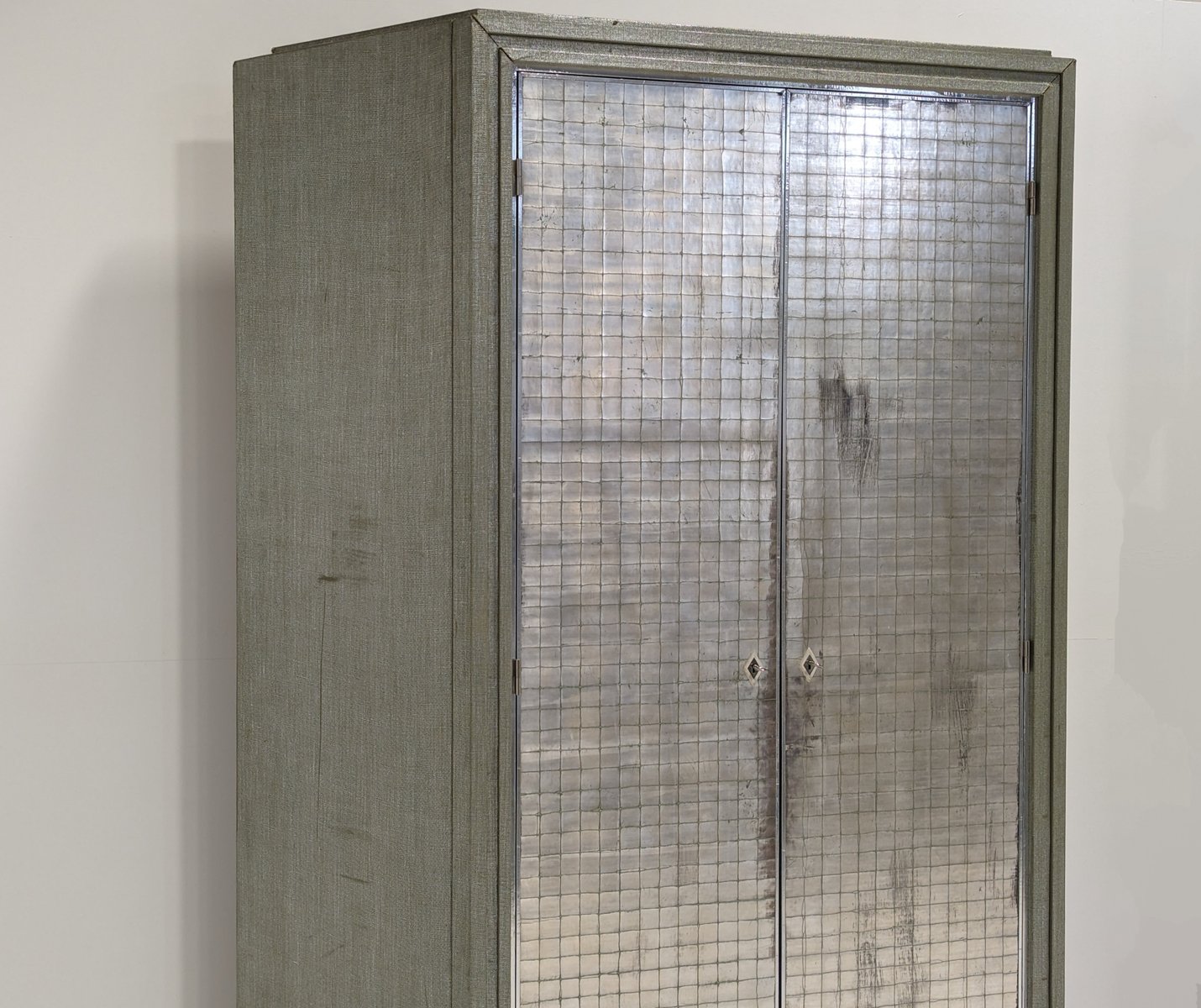 Vintage Silver Textured Wardrobe for sale at Pamono