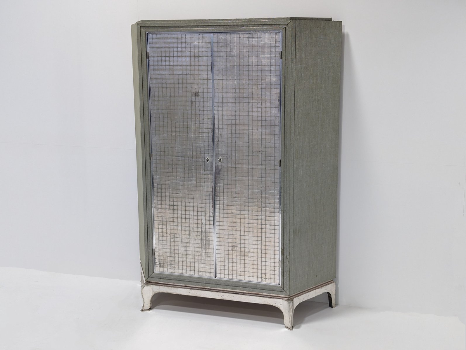 Vintage Silver Textured Wardrobe for sale at Pamono