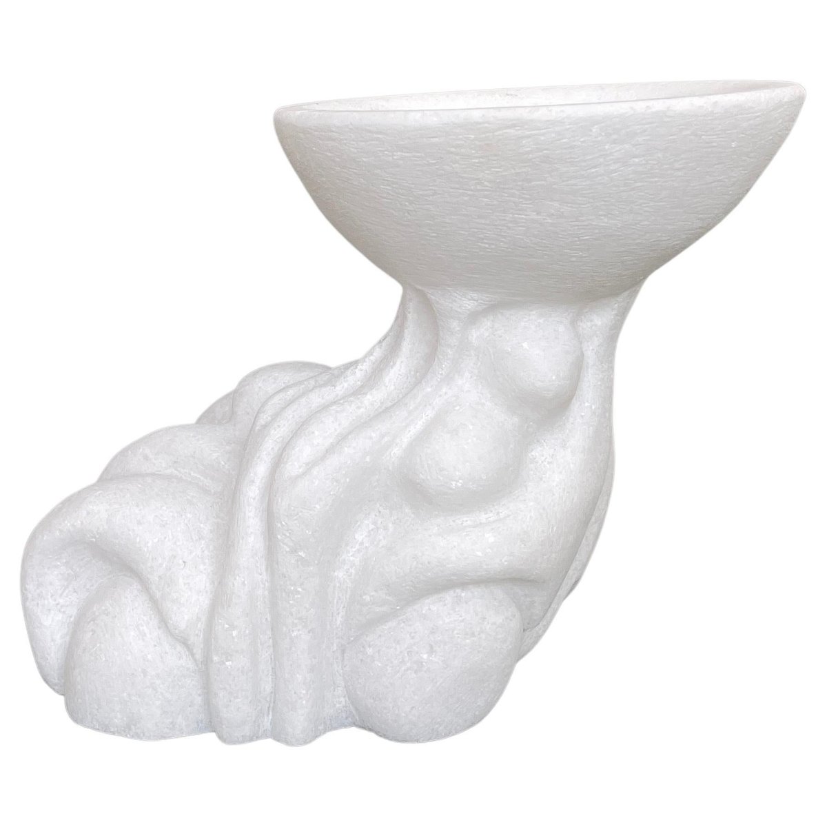 Round Hand Carved Marble Vessel by Tom Von Kaenel for sale at Pamono