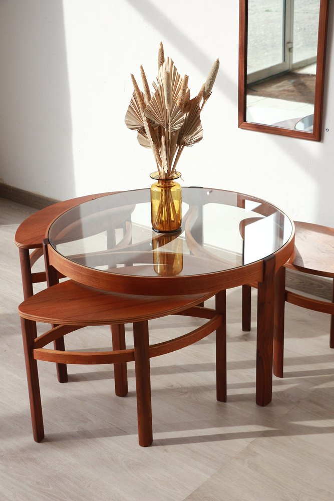 Tables Gigognes Modèle Trinity de Nathan, 1960s, Set de 3 en vente sur Pamono