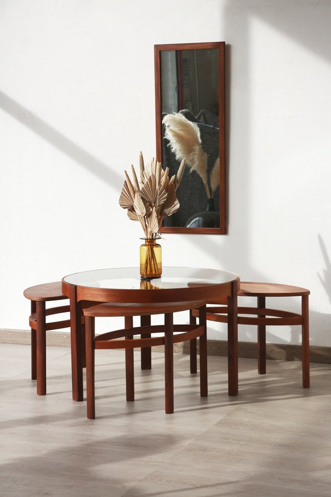 Tables Gigognes Modèle Trinity de Nathan, 1960s, Set de 3 en vente sur Pamono