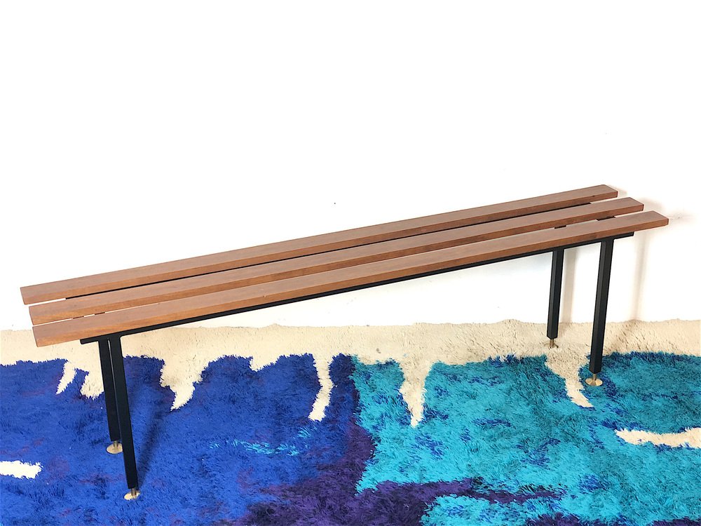 Mid-Century Italian Bench in Teak, Italy, 1960s for sale at Pamono