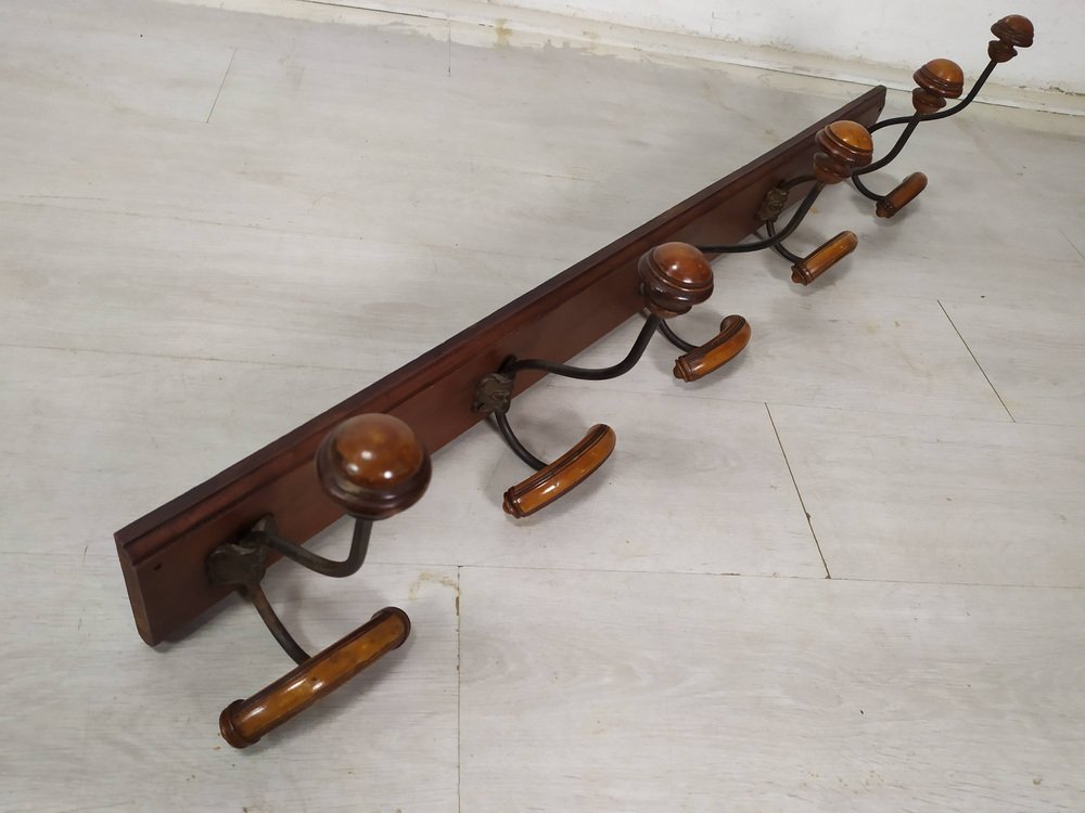 Antique Wall-Mounted Coat Rack for sale at Pamono
