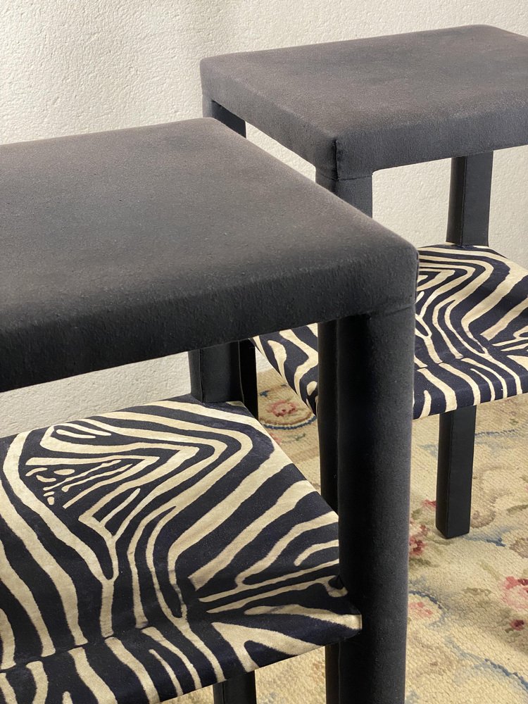 Mid-Century Side Tables with Animal Print, Set of 2 for sale at Pamono