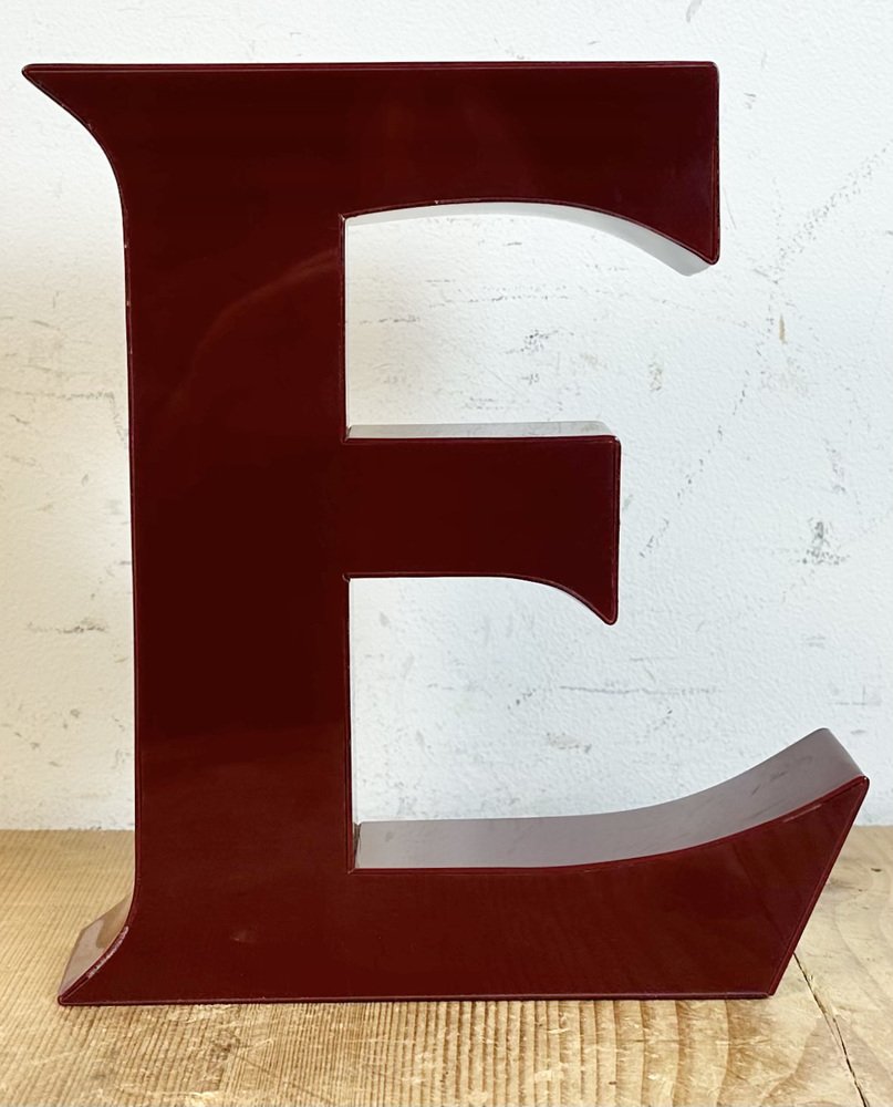 Vintage Dark Red Illuminated Letter E, 1980s for sale at Pamono