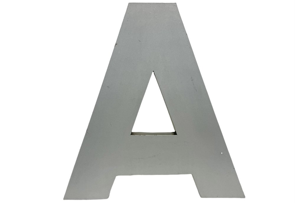 Large Vintage Grey Iron Facade Letter A, 1970s for sale at Pamono