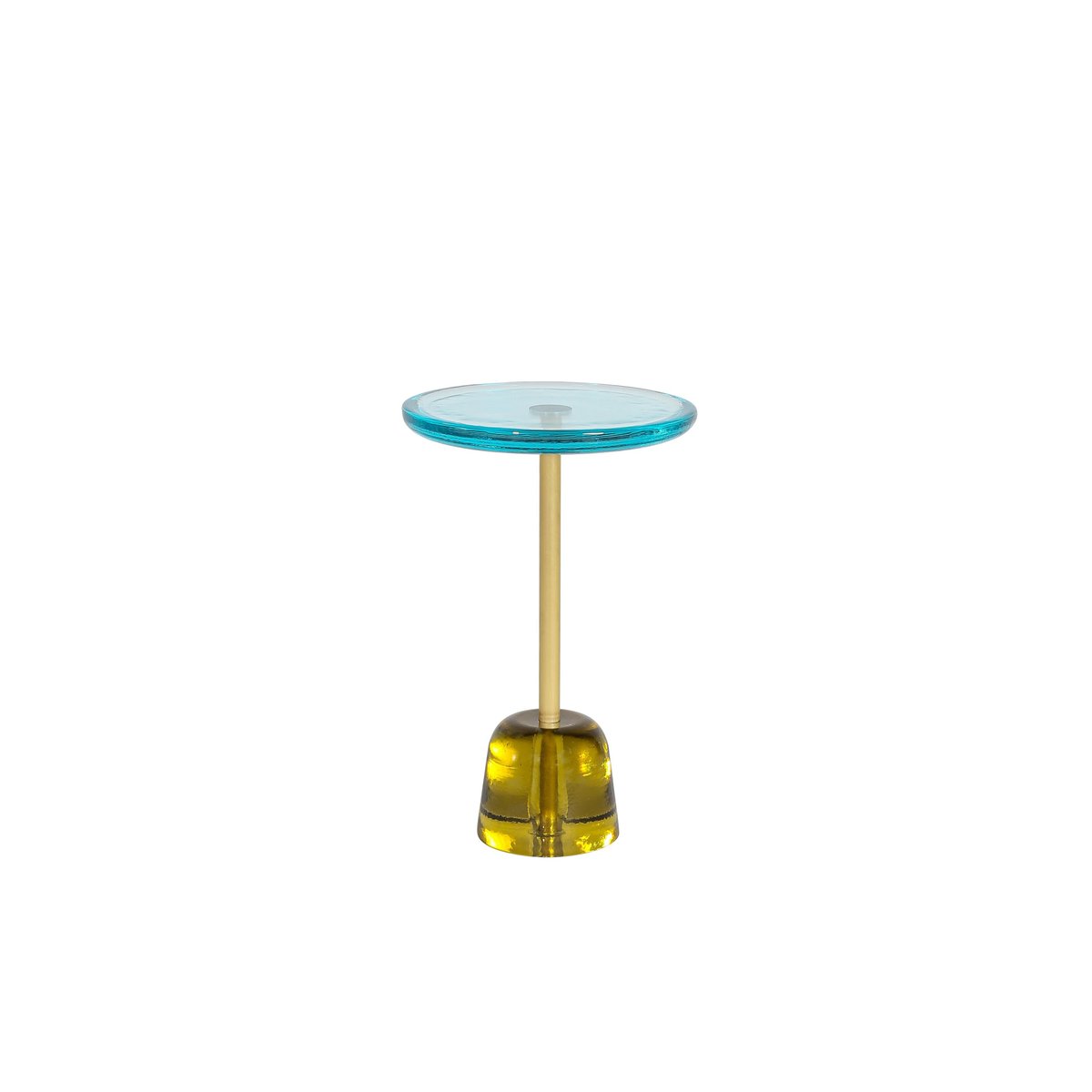 Pina High Aqua Blue Brass Side Table by Pulpo for sale at Pamono