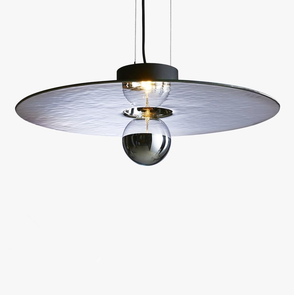 Small Silver Mirage Pendant Light by Radar for sale at Pamono