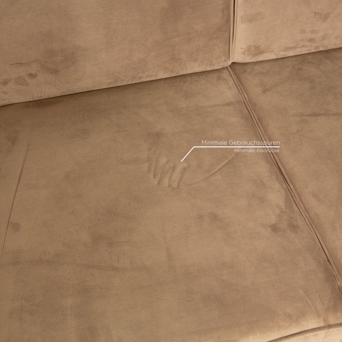 Beluga Ecksofa mit Récamiere in Beige Samt IconX Studios bei Pamono kaufen