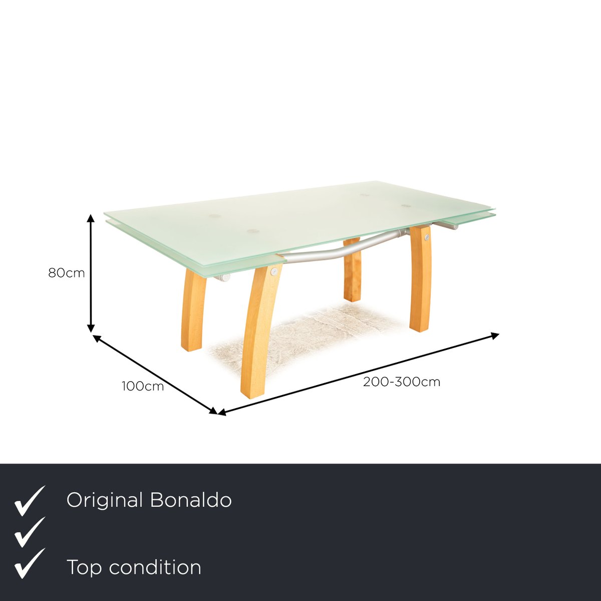 Extendable Glass Dining Table from Bonaldo Blitz for sale at Pamono