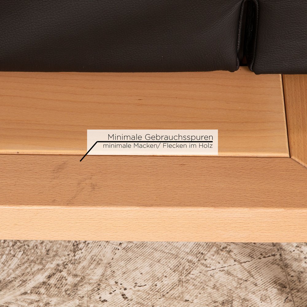 Letto Leather Two-Seater Black Sofa from Frank Fertig for sale at Pamono