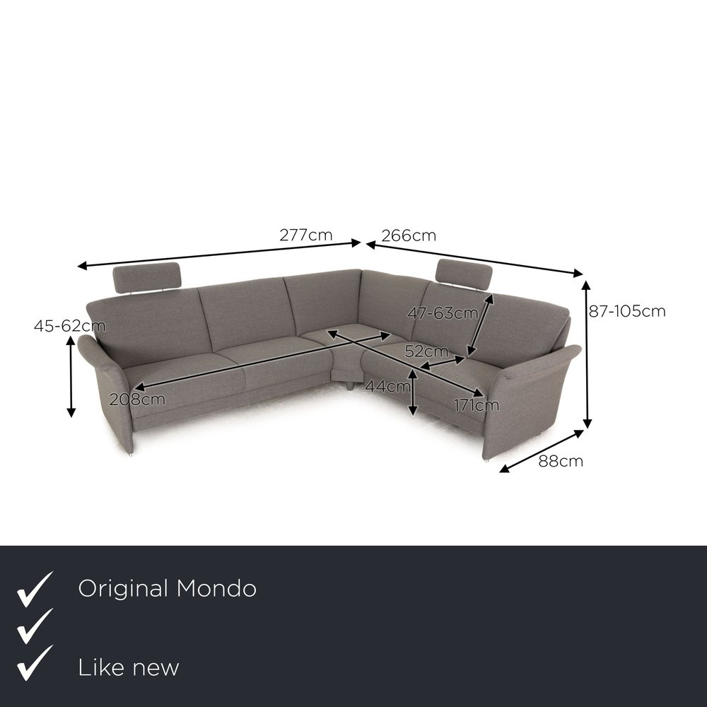 Luminara Fabric Corner Sofa Gray from Mondo for sale at Pamono