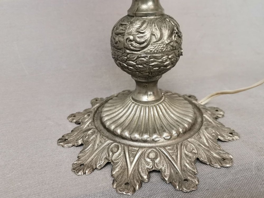 Small Mid-Century Portuguese Raspberry Pink Glass Tulip Table Lamp ...