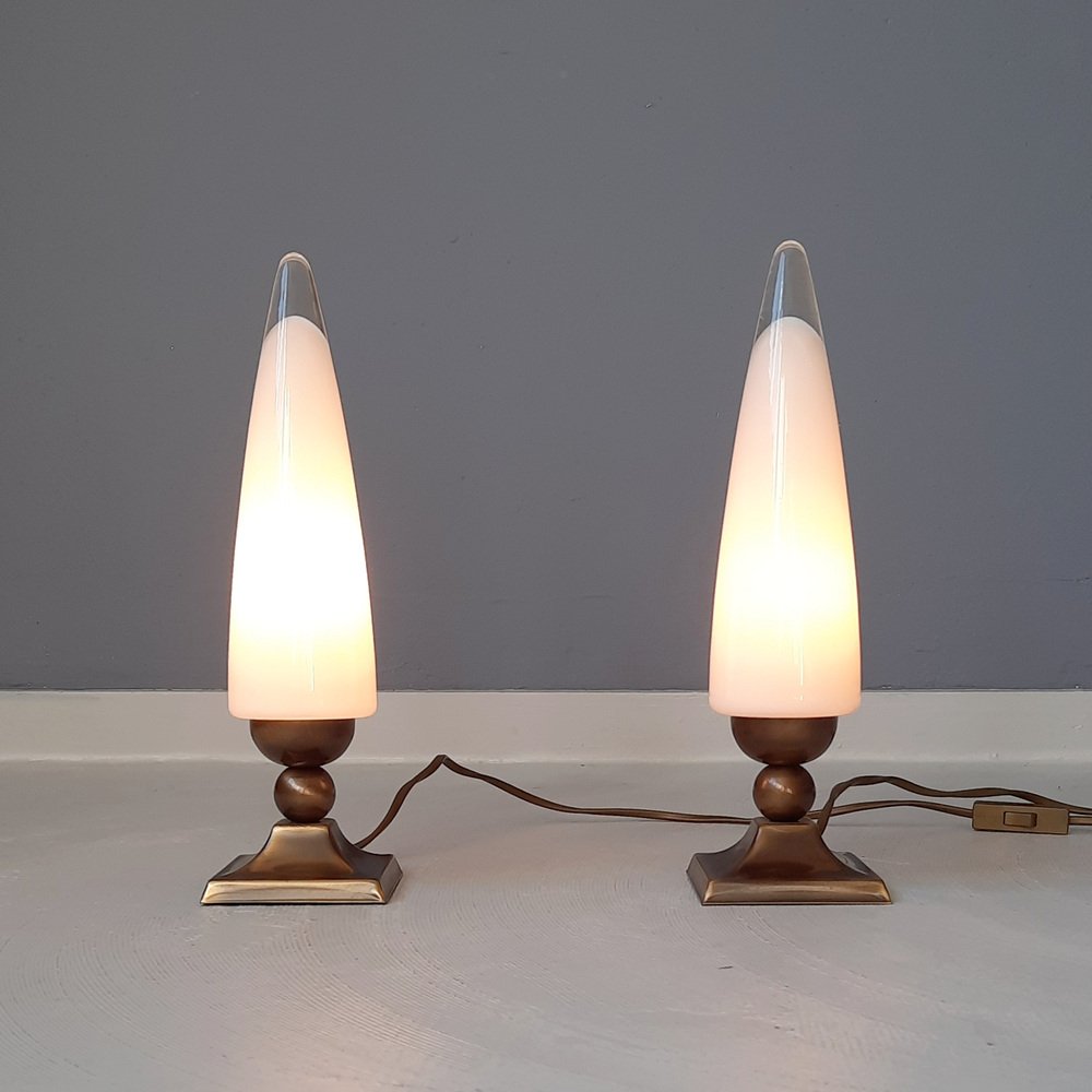 Vintage Iceberg Table Lamps, 1990s, Set of 2 for sale at Pamono
