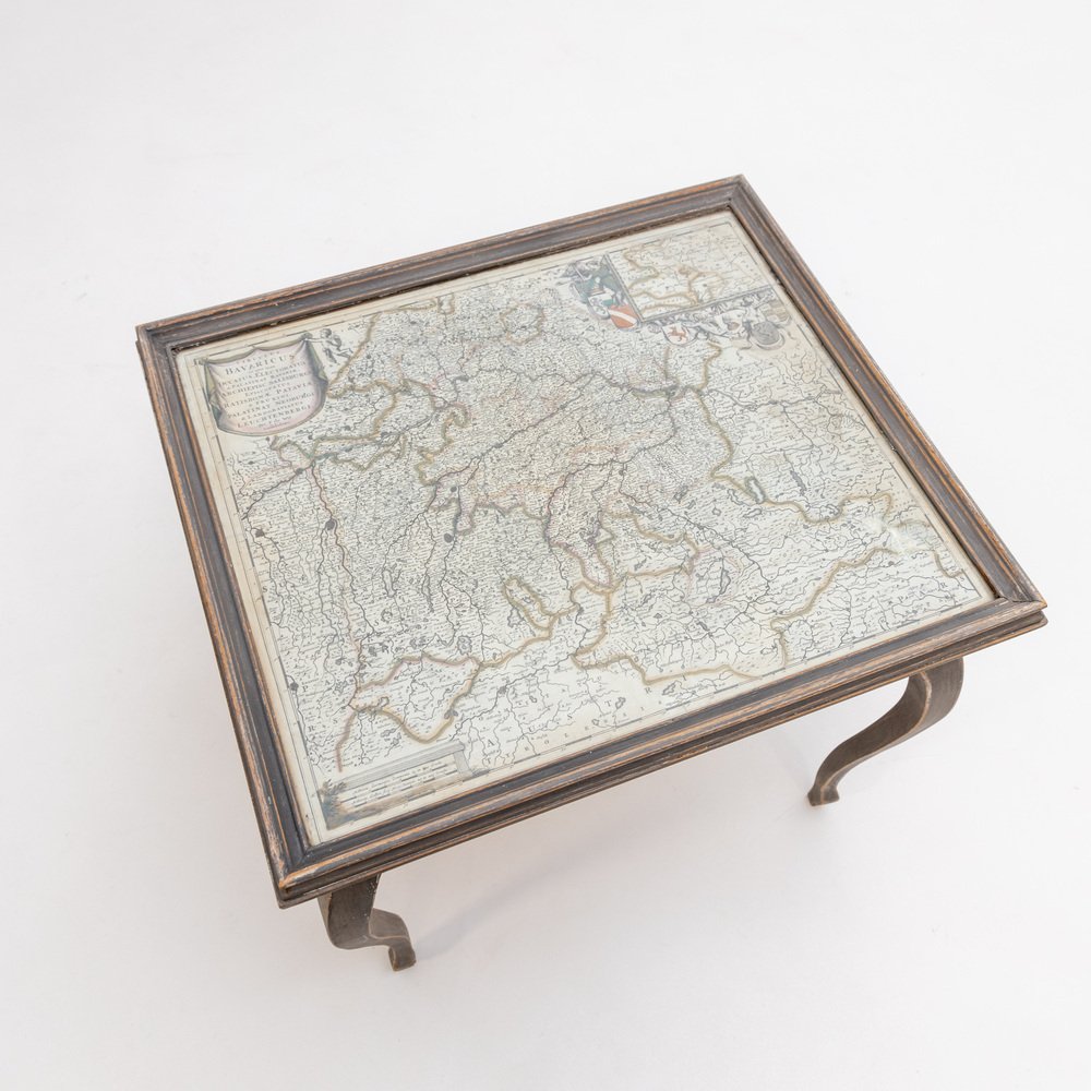 Side Table with Bavarian Map Top, 18th Century for sale at Pamono