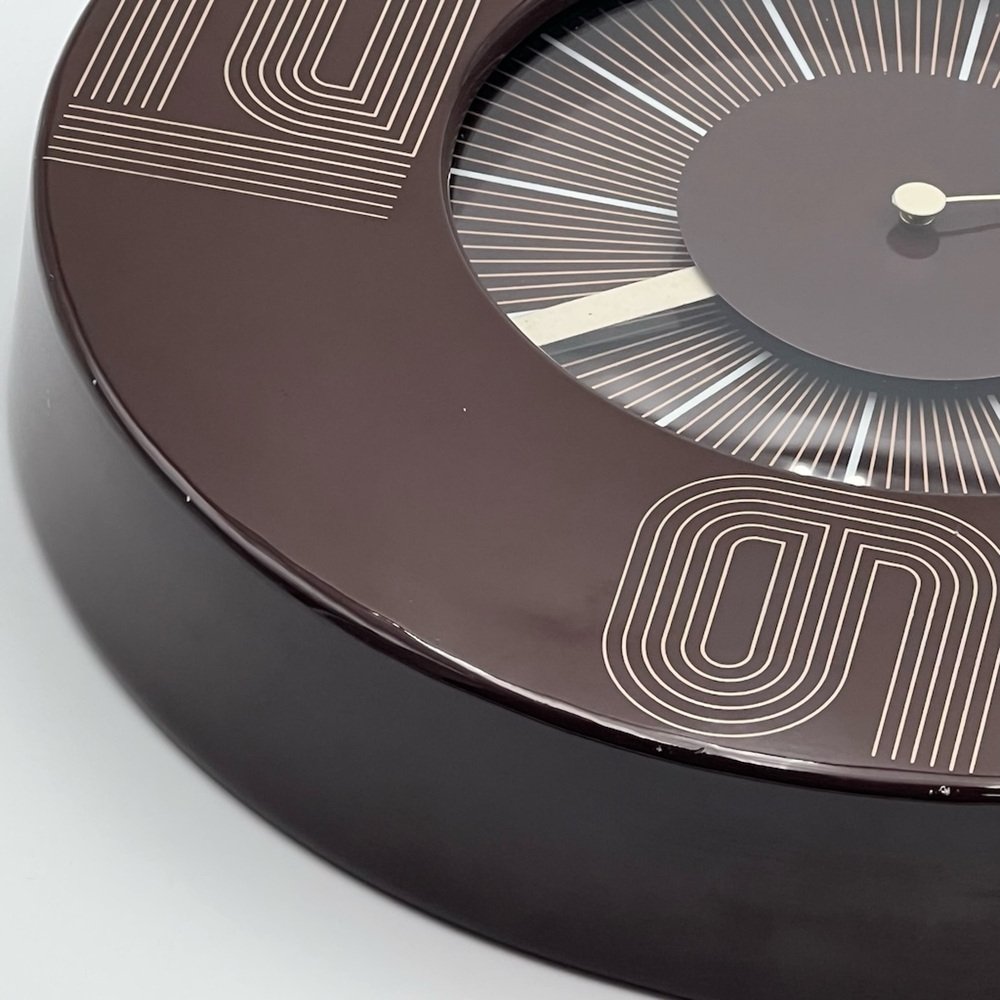 Space Age Brown Wall Clock from Kienzle, West Germany, 1970s for sale ...