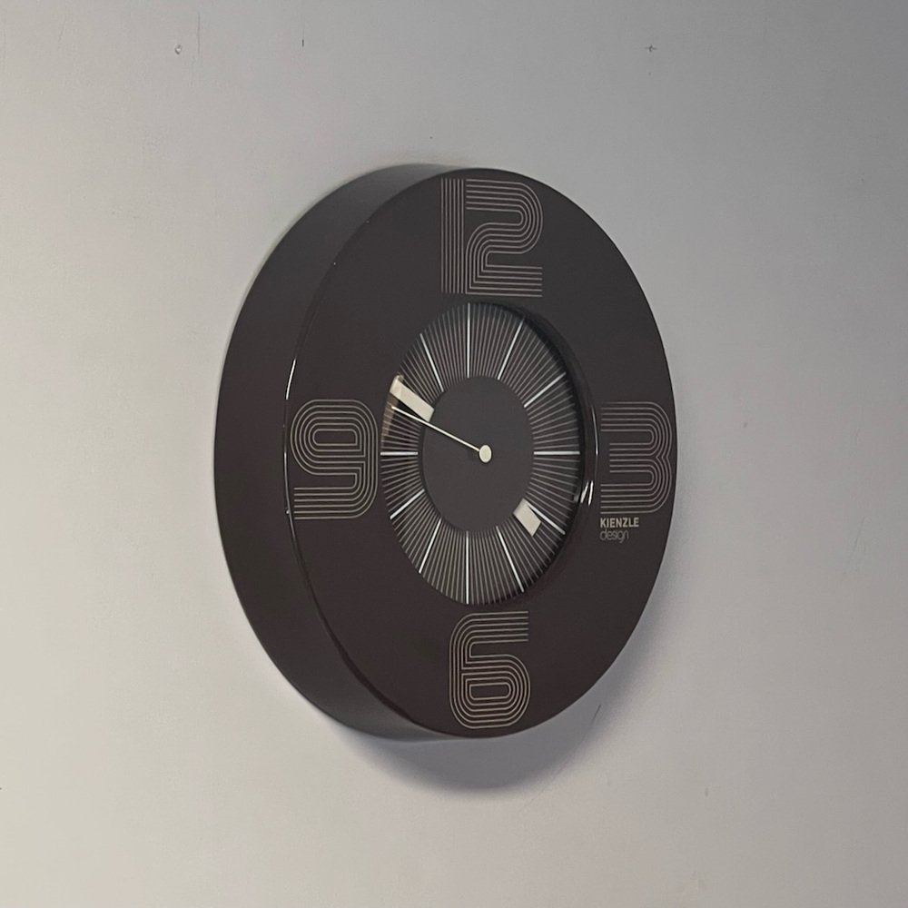 Space Age Brown Wall Clock from Kienzle, West Germany, 1970s for sale ...