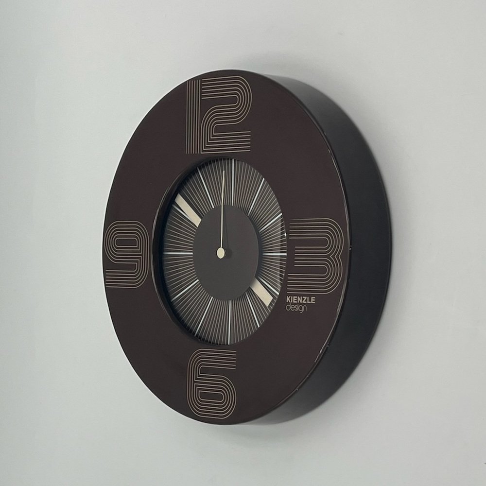 Space Age Brown Wall Clock from Kienzle, West Germany, 1970s for sale ...