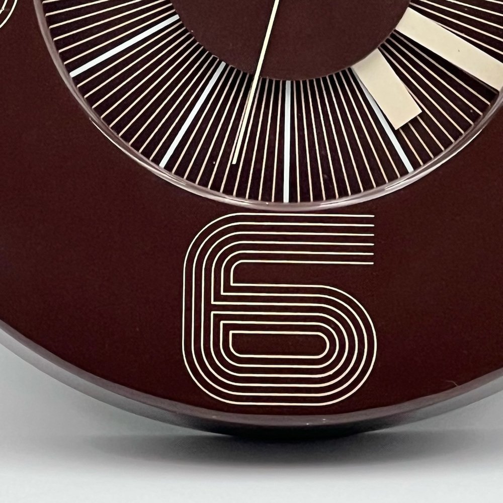 Space Age Brown Wall Clock from Kienzle, West Germany, 1970s for sale ...