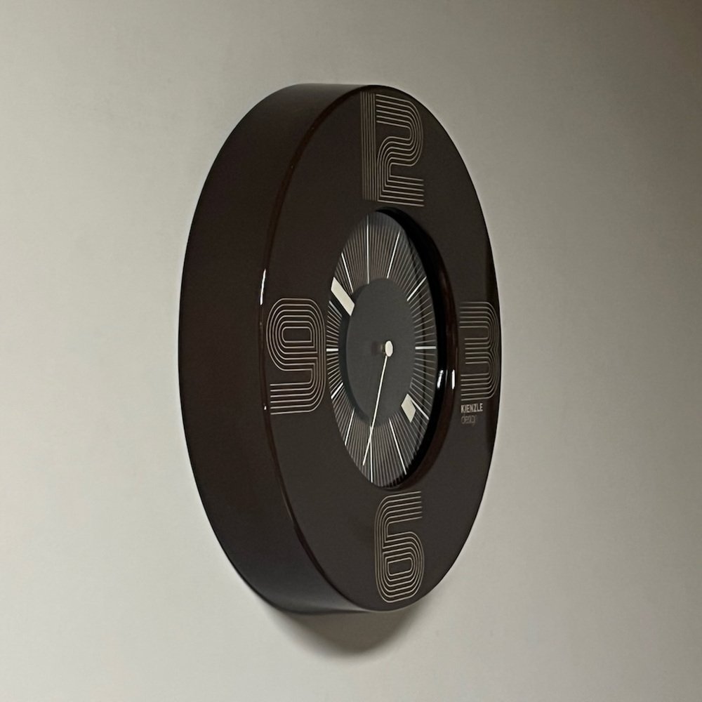 Space Age Brown Wall Clock from Kienzle, West Germany, 1970s for sale ...