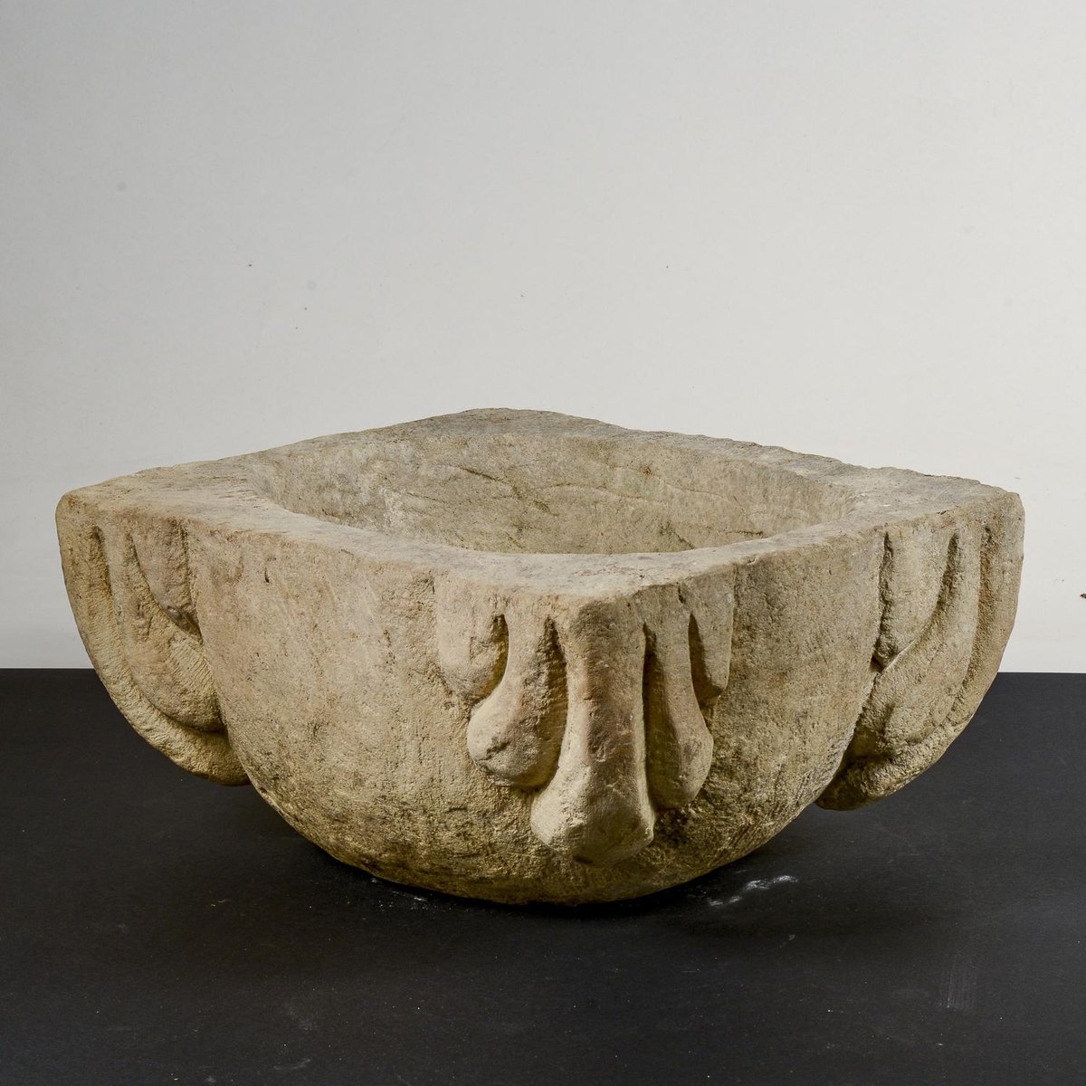 Mortar Tray in Hand-Worked Stone Container for sale at Pamono