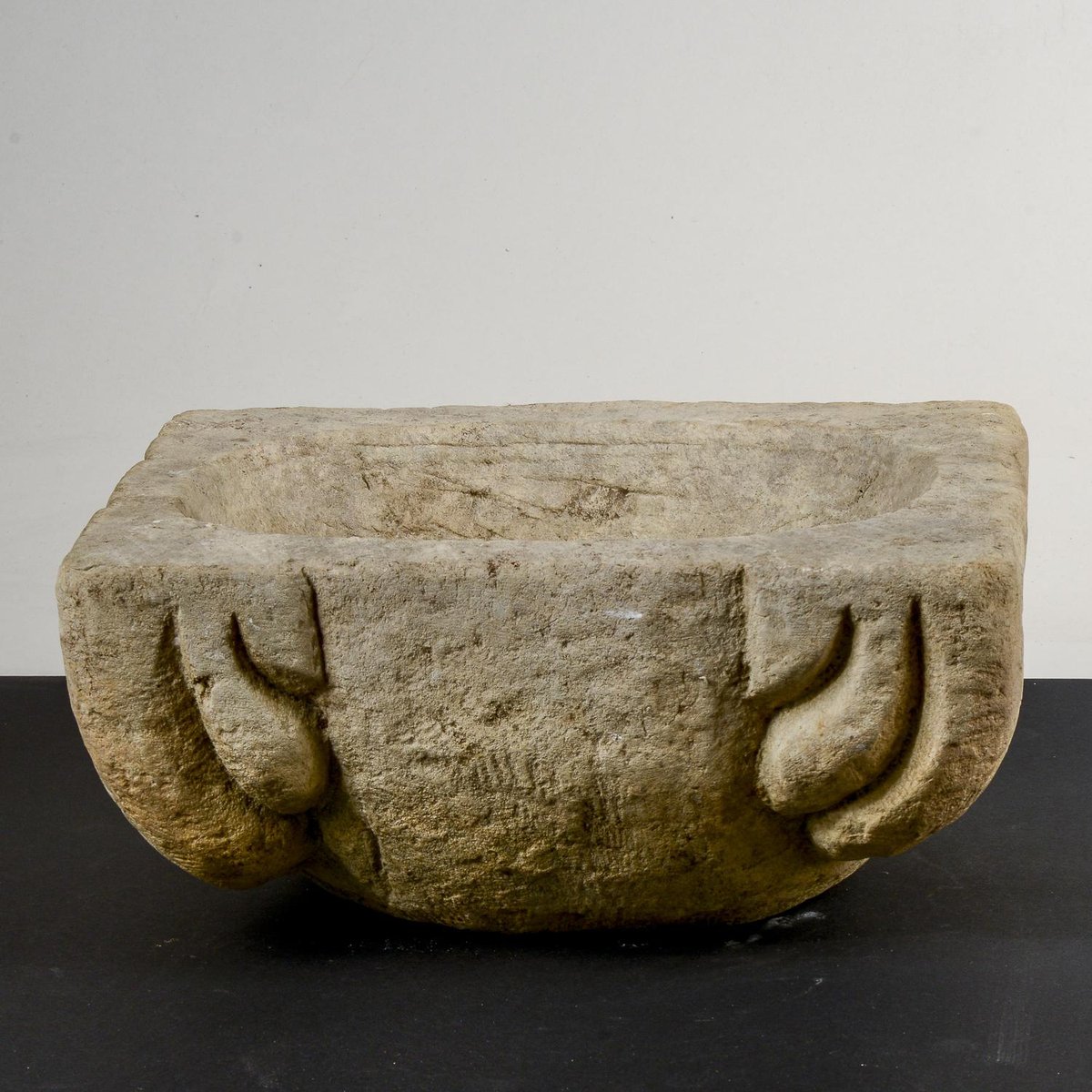 Mortar Tray in Hand-Worked Stone Container for sale at Pamono