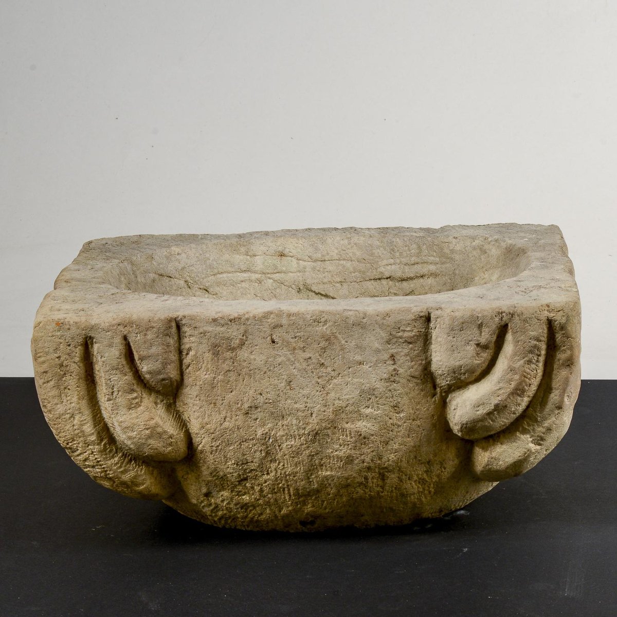 Mortar Tray in Hand-Worked Stone Container for sale at Pamono