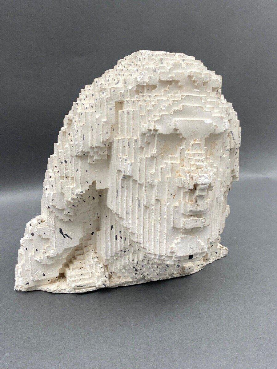 Pixelation of a Man's Face, 1970, Cellular Concrete for sale at Pamono
