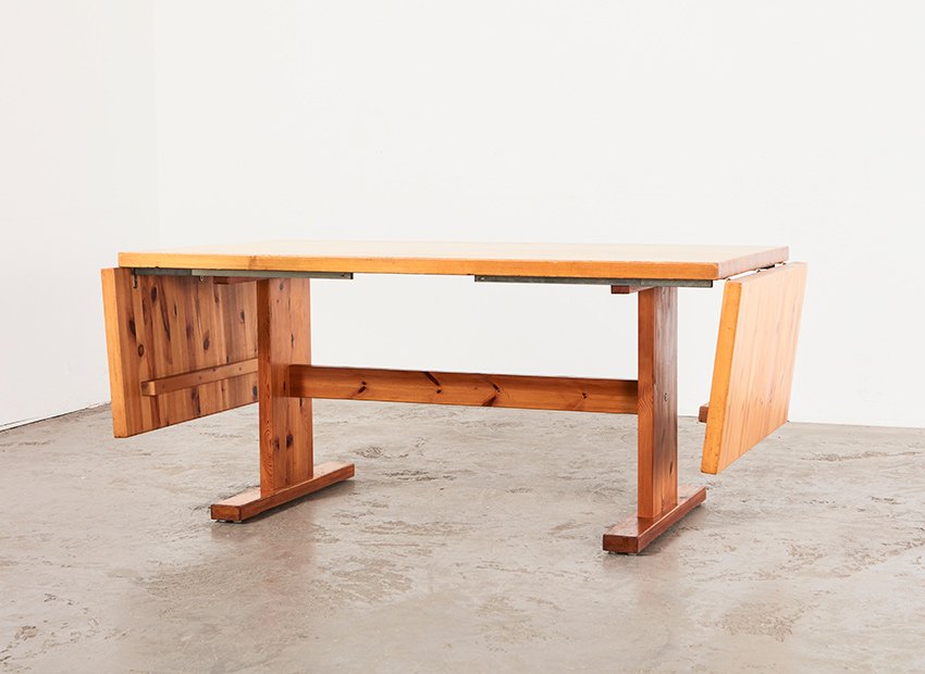 Scandinavian Drop-Leaf Pine Shaker Dining Table, 1960s for sale at Pamono