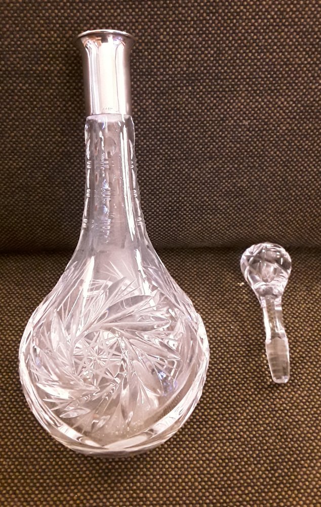 Vintage German Crystal Glass Carafe, 1960s for sale at Pamono
