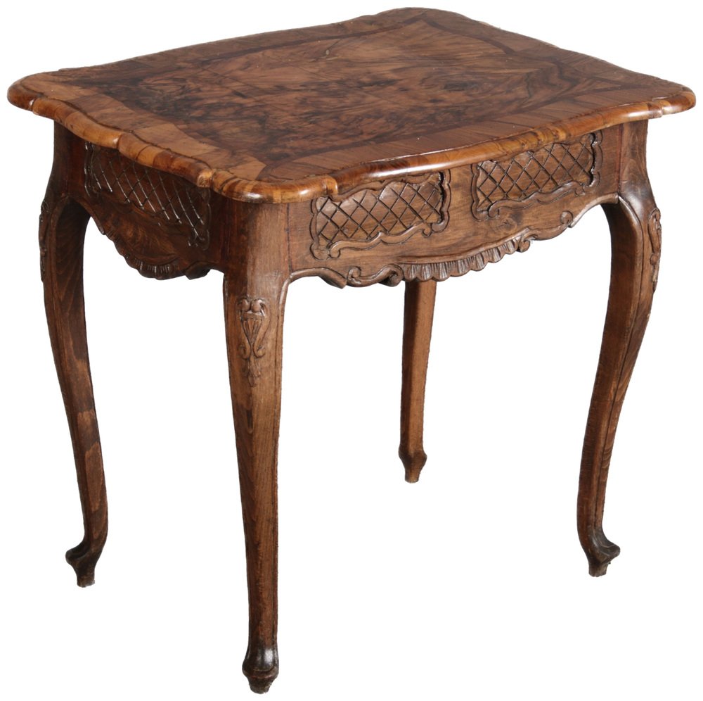 Small Antique Rococo Side Table in Walnut, 1800 for sale at Pamono